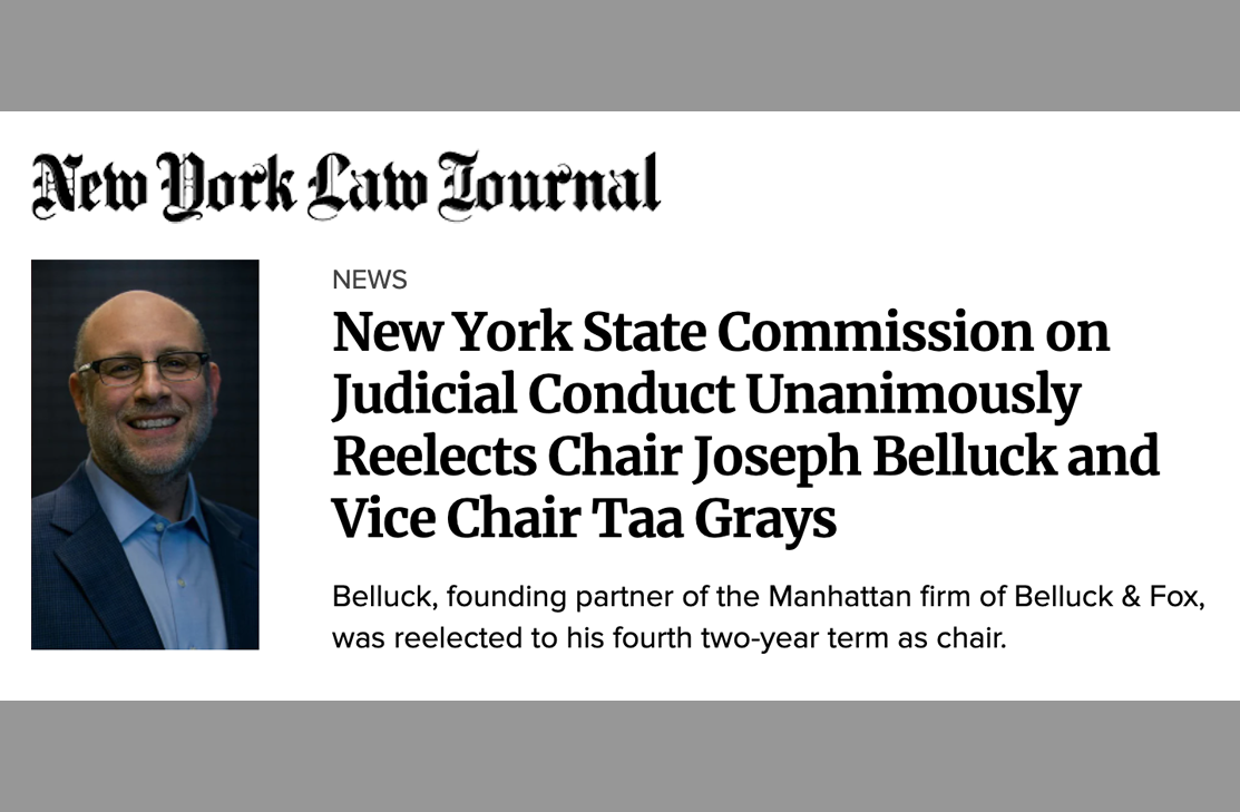 New York State Commission on Judicial Conduct Unanimously Reelects ...